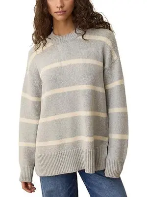 Marine Layer Berkeley Oversized Sweater - Fog Stripe