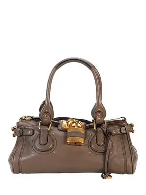 Chloé Paddington Padlock Shoulder Bag - Flannel Grey