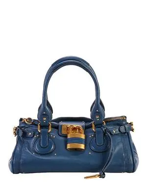 Chloé Paddington Padlock Shoulder Bag - Tapestry Blue