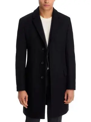 Hugo Migor Wool & Cashmere Extra Slim Fit Topcoat Black