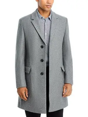 Hugo Migor Wool & Cashmere Extra Slim Fit Topcoat Light Grey