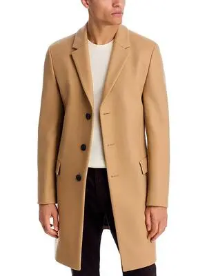 Hugo Migor Wool & Cashmere Extra Slim Fit Topcoat Medium Beige