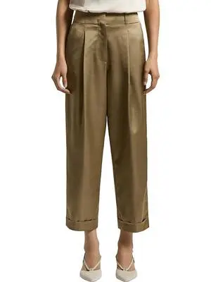 Peserico Cropped Trousers - Clay Green