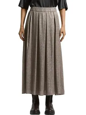PESERICO Long Plaid Skirt