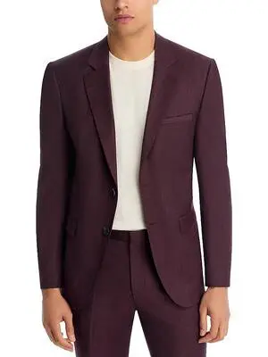Hugo Arti Extra Slim Fit Tic Weave Suit Jacket - Dark Red