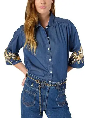 Gerard Darel Amelie Button-front Shirt - Blue