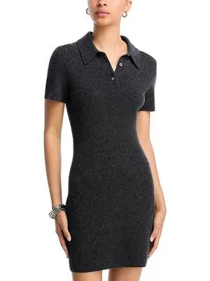 Alexander Wang Midweight Short Sleeve Polo Dress - Charcoal