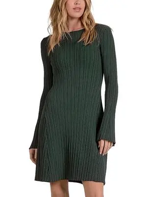 Elan Ribbed Knit Mini Dress Pine