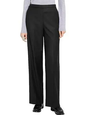 Theory Wide-leg Wool Trousers - Black