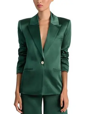 Alice + Olivia Silas Single Breasted Blazer - Green Mystique