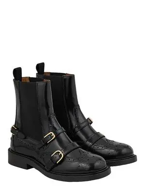 Sandro Buckled Leather Boots - Black