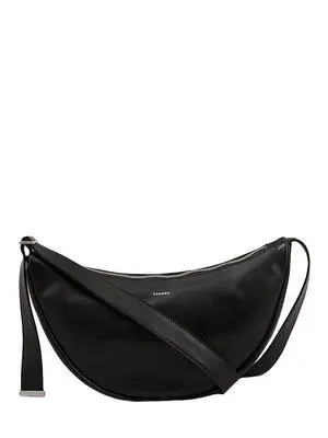 Sandro Small Leather Hobo Bag - Black