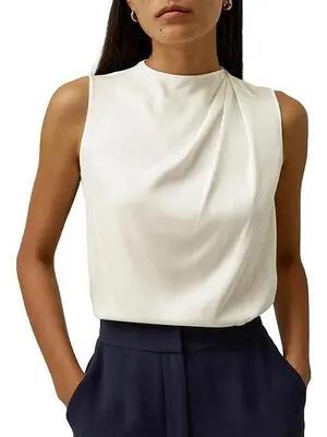 Lilysilk Sleeveless Minimalist Top - Natural White