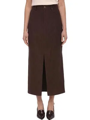 Bagatelle Maxi Skirt With Front Slit - Bitter