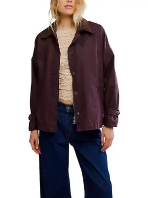 Free People Cori Waxed Jacket - Port Royal