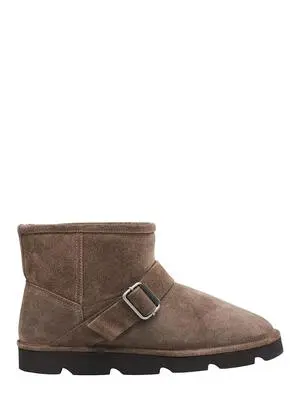 Brunello Cucinelli Suede Shearling-lined Ankle Boots - Torba