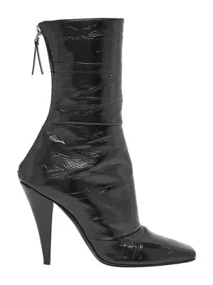 Givenchy Crinkled Leather Ankle Boots - Black