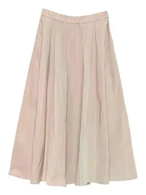 Aspesi Pleated Taffeta Midi Skirt - Neutrals