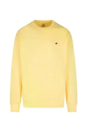 NEW BALANCE Logo-appliqué Cotton Sweatshirt - Yellow