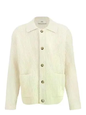 Ami Ribbed Collar Cardigan - Neutrals