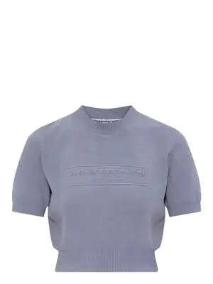 Alexander Wang Embossed-logo Knit Top - Purple