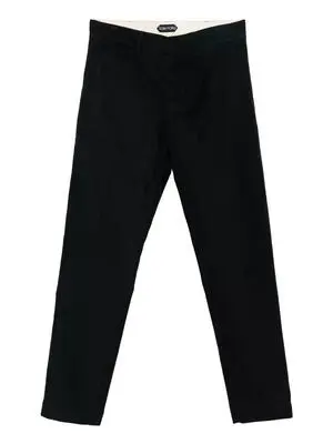TOM FORD Cotton Straight-Leg Trousers Blue And Green