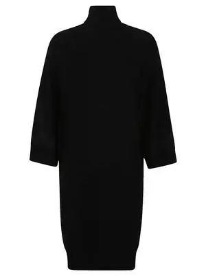 ERMANNO FIRENZE Turtleneck Alpaca Wool Dress - Black