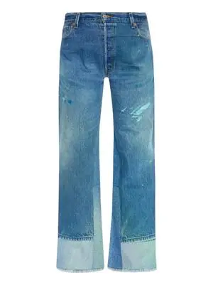 RE/DONE Paint-splatter Paneled Jeans - Blue