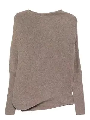 Agnona Asymmetric-hem Sweater - Neutrals
