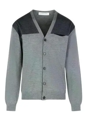 LANVIN V-neck Wool Cardigan - Grey