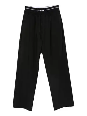 MSGM Logo-waistband Pants - Black