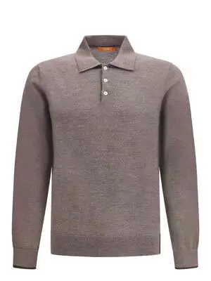 CRUNA Long-sleeved Knitted Polo Shirt - Grey