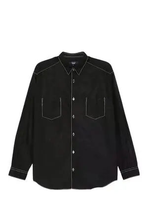 Comme Des Garçons Contrast-stitch Long-sleeve Shirt - Black