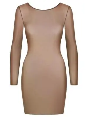 MAISON CLOSE Open-back Long-sleeve Dress - Brown