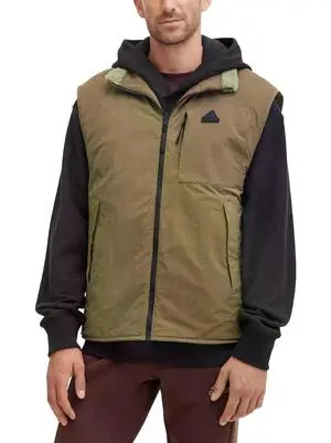 Adidas Fleece-lined Zip-up Vest - Green