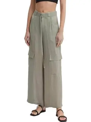 AERON Cargo Pocket Wide-leg Trousers - Green