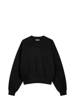 STUDIO TOMBOY Round-neck Cotton Sweatshirt - Black