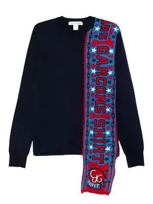 Comme Des Garçons Attached-scarf Sweater - Blue
