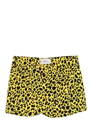 Coperni Leopard-print Wrap Mini Skirt - Yellow