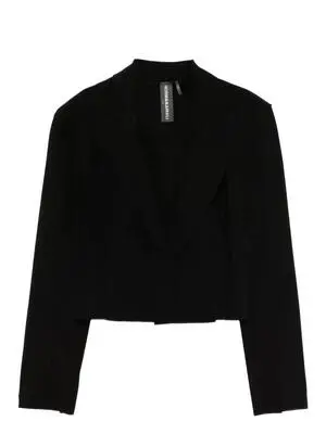Norma Kamali V-neck Cropped Jacket - Black