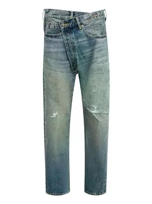 R13 Crossover Distressed Jeans - Blue