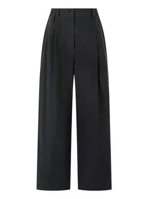 STUDIO TOMBOY Pleated Elastic-waist Trousers - Black