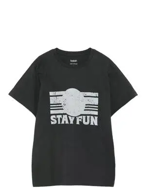 Ba&sh Graphic-print Cotton T-shirt - Grey