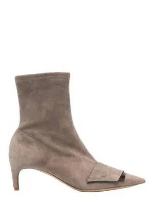 DEL CARLO Pointed-toe Suede Ankle Boots - Brown