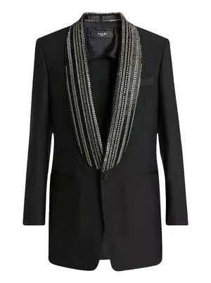 Amiri Crystal-embellished Shawl-collar Blazer - Black