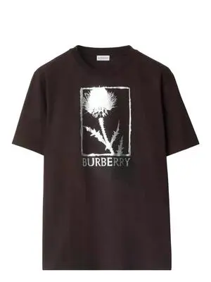 Burberry Thistle Metallic-logo T-shirt - Brown