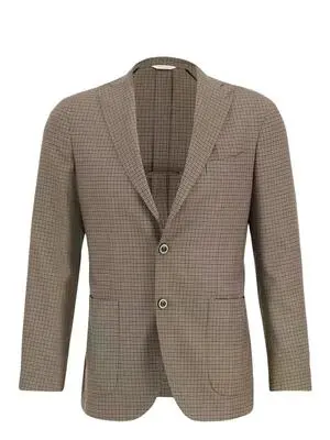 Boglioli Single-breasted Checked Blazer - Brown