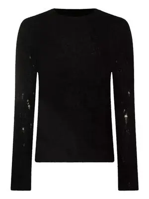 THOM KROM Long-sleeve Distressed Sweater - Black