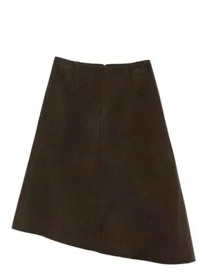 Soeur Wool-blend A-line Skirt - Brown