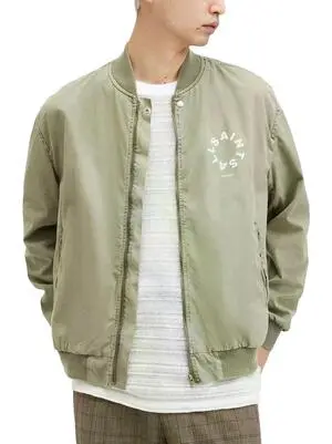 ALLSAINTS Circular-logo Bomber Jacket - Green